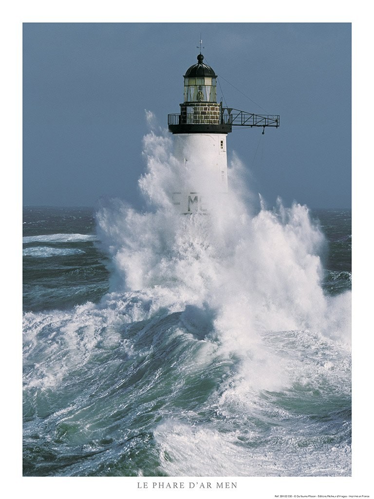 Poster "The Ar-Men lighthouse off Sein Island, Brittany" by Guillaume ...