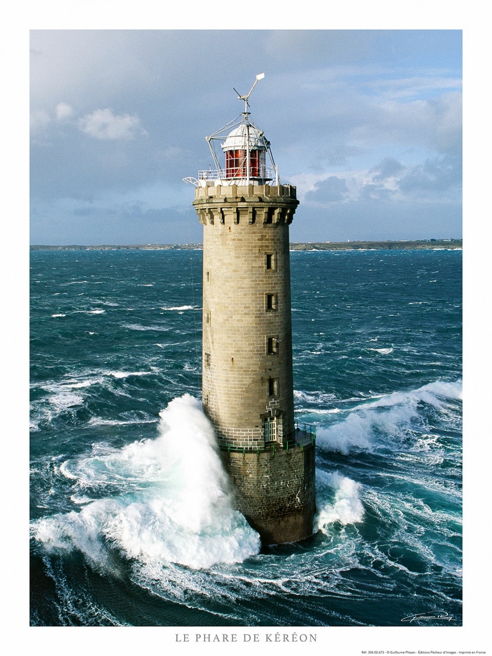 Poster "Le phare de Kéréon entre les îles de Molène et de Ouessant ...