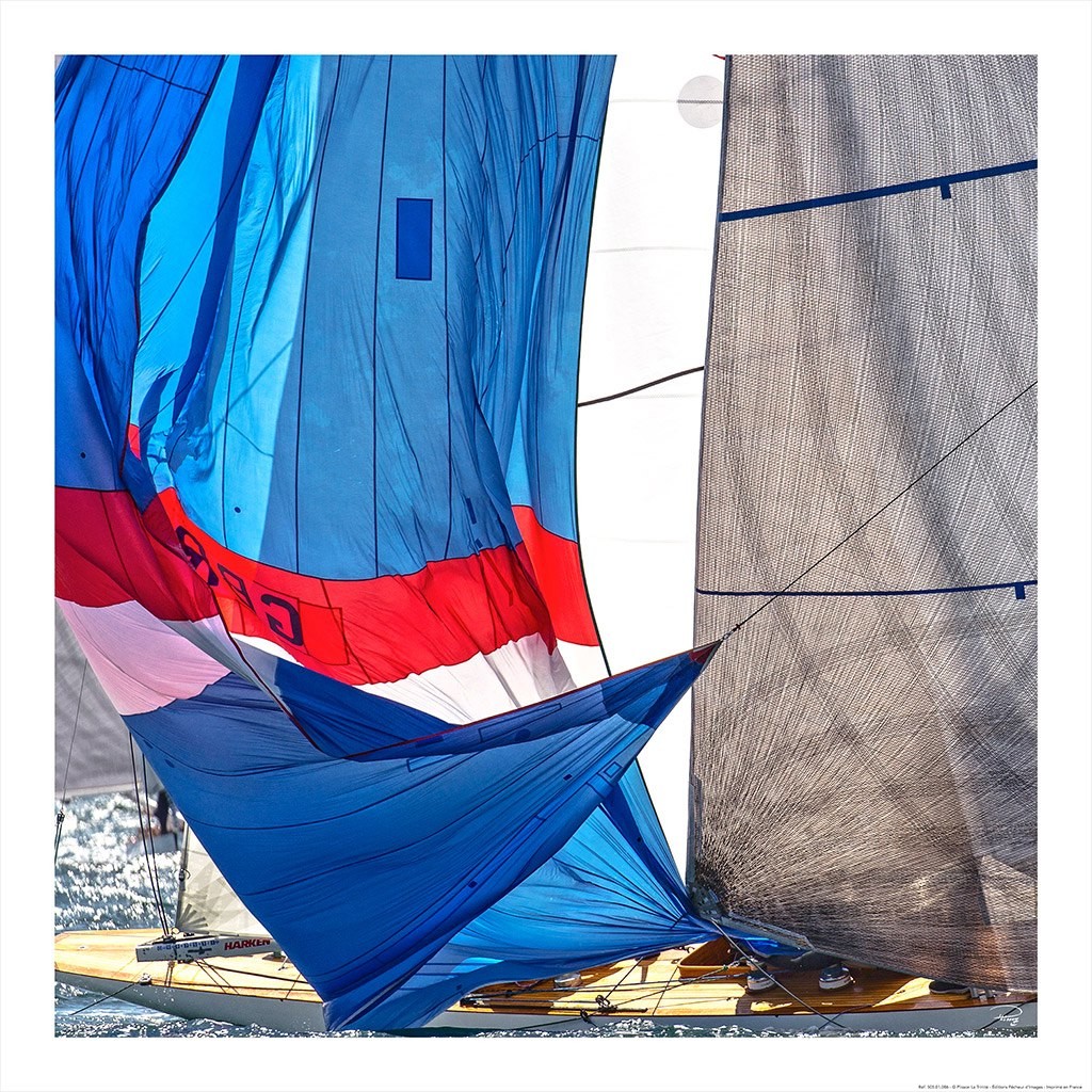 Poster Photo - Lowering the sail at the buoy - Traditional yacht ...