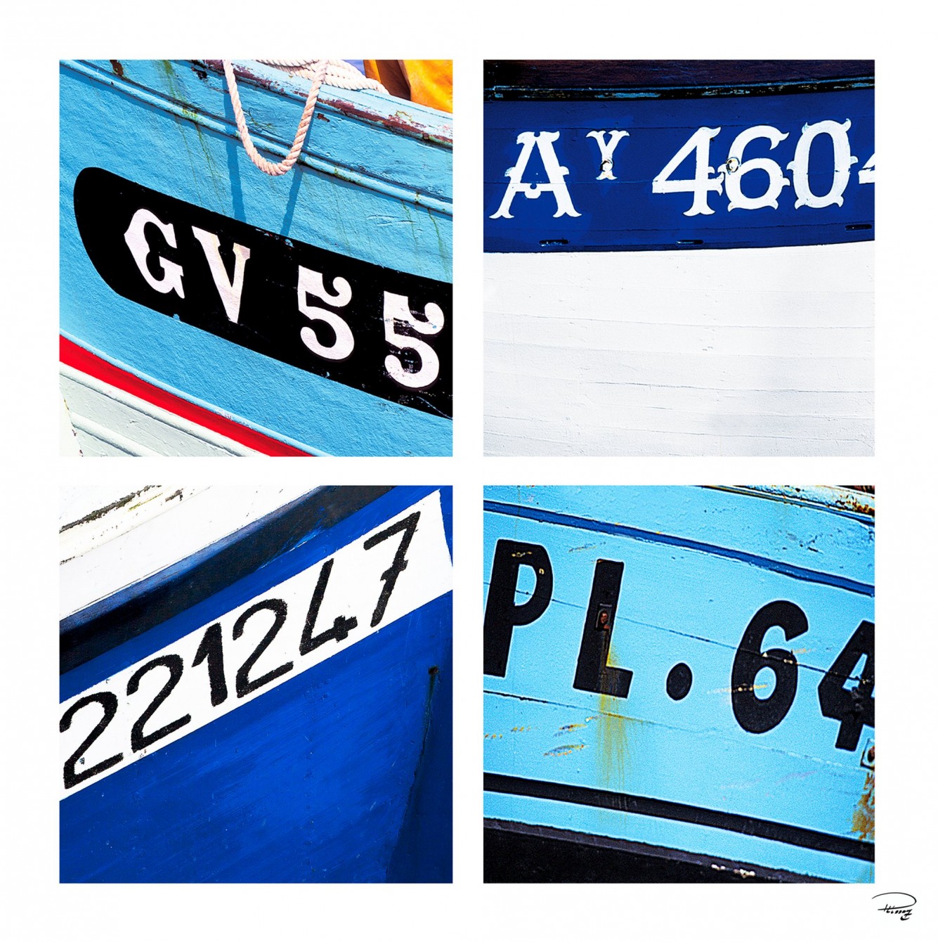 Canvas "Blue and white hulls, fishing boats" by Philip Plisson • EI ...